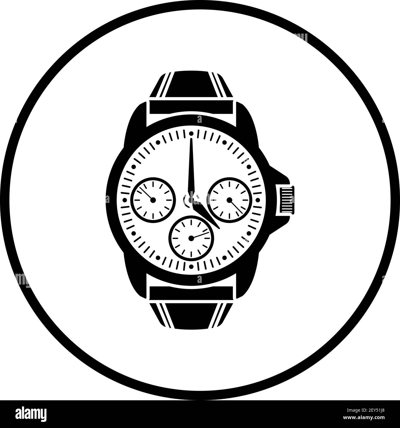 Business Watch Icon. Thin Circle Stencil Design. Vector Illustration ...