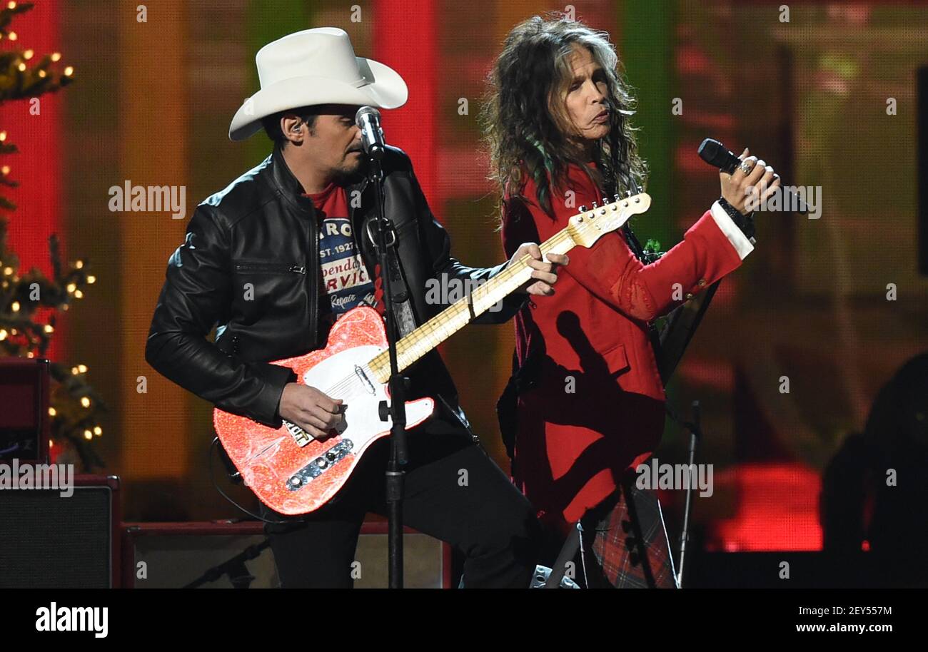 07 November 2013 - Nashville, Tennessee - Brad Paisley, Steven Tyler. 2014 CMA Country Christmas ...