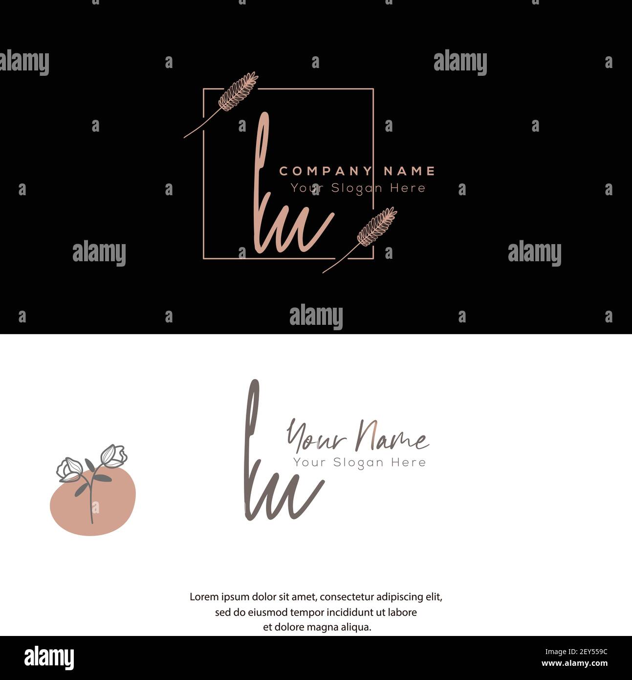 L W LW Initial letter handwriting and signature logo. Beauty vector ...