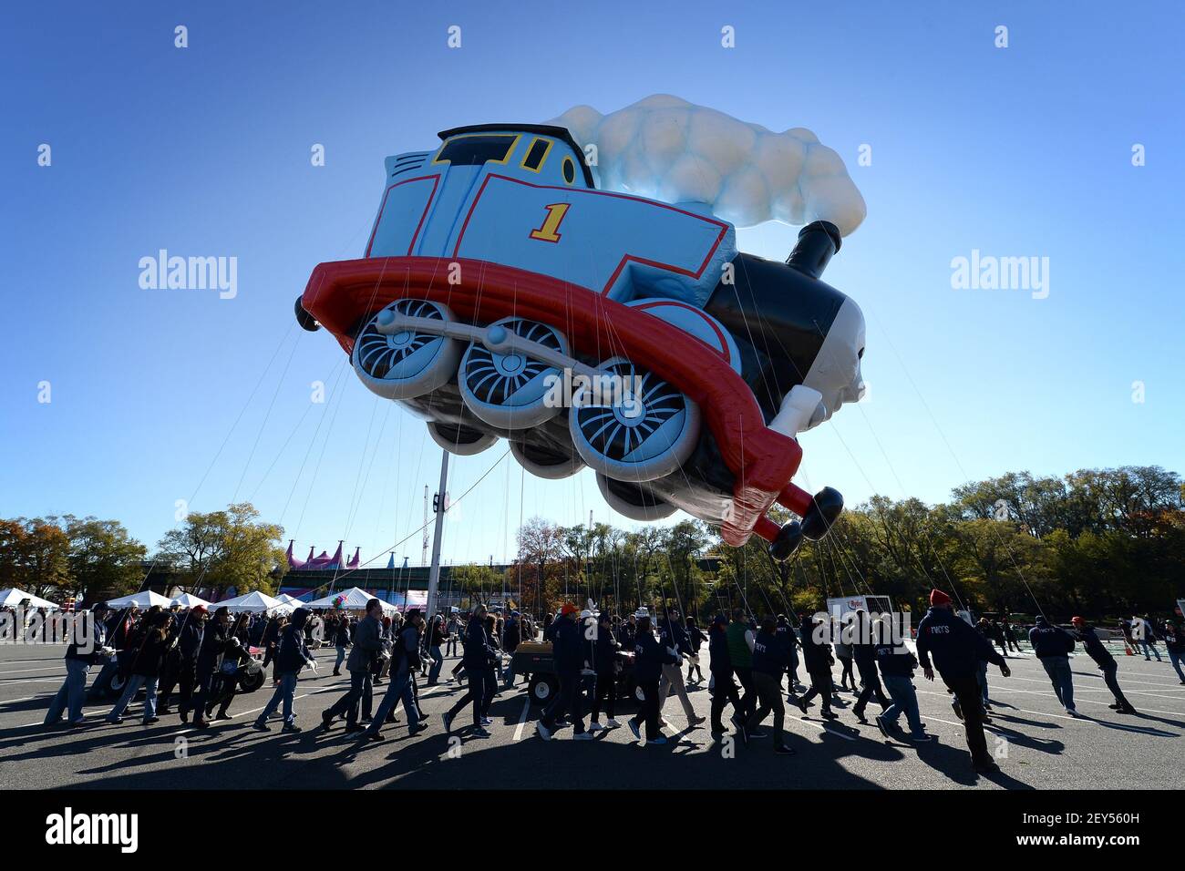 Macy's Thanksgiving Day Parade organizers test fly Thomas the Tank ...