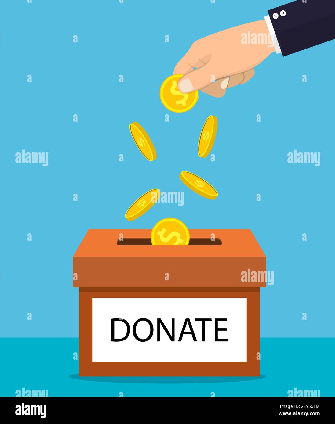 Man hand donating money hi-res stock photography and images - Alamy