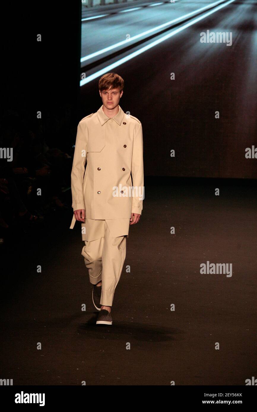 A model displays a collection by Fashion Design Osklen, in Sao Paulo ...