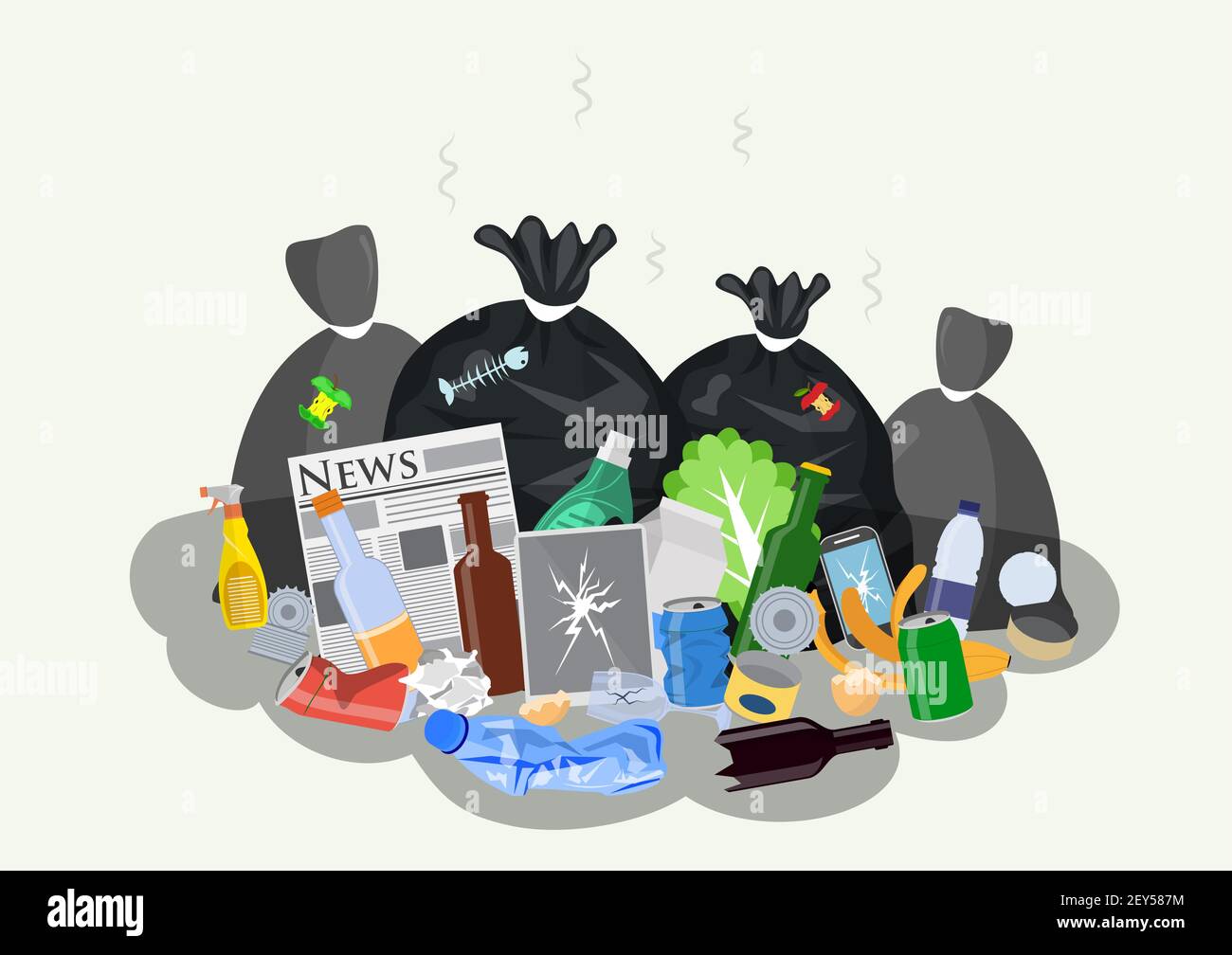 Pile of household trash Stock Vector Image & Art - Alamy