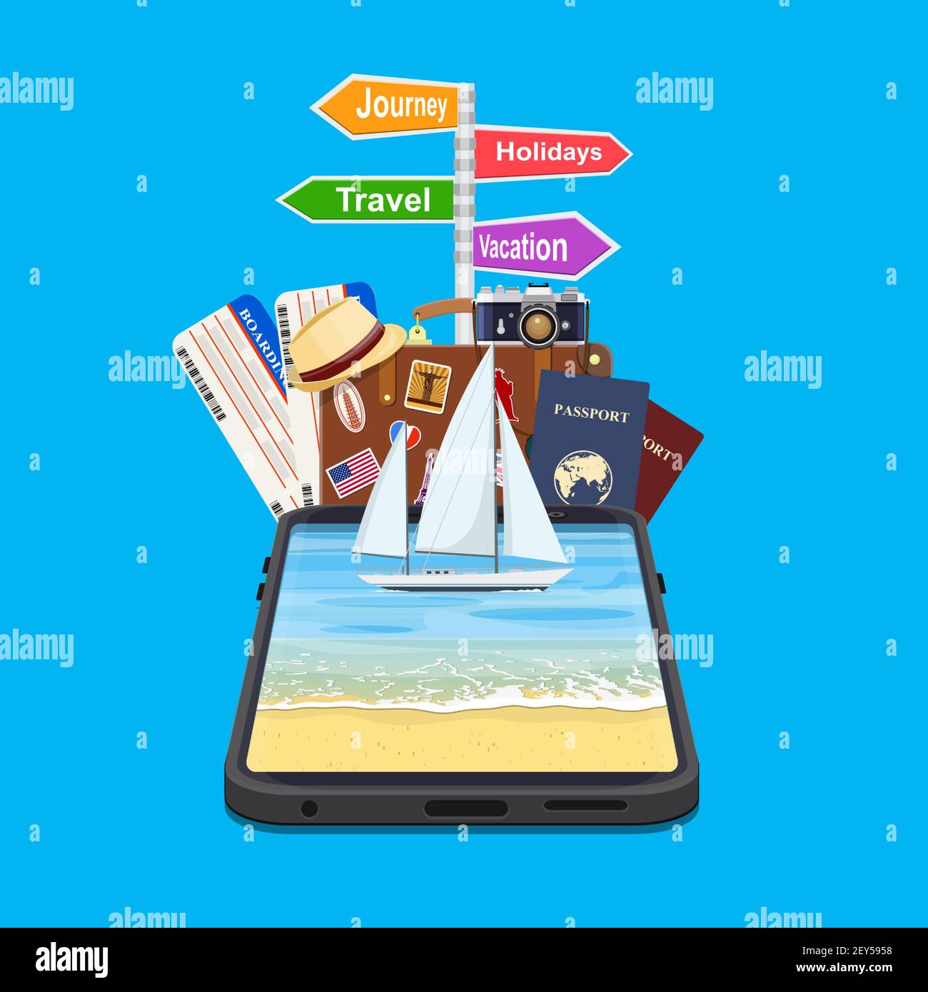 3d luggage suitcase mobile Stock Vector Images - Alamy
