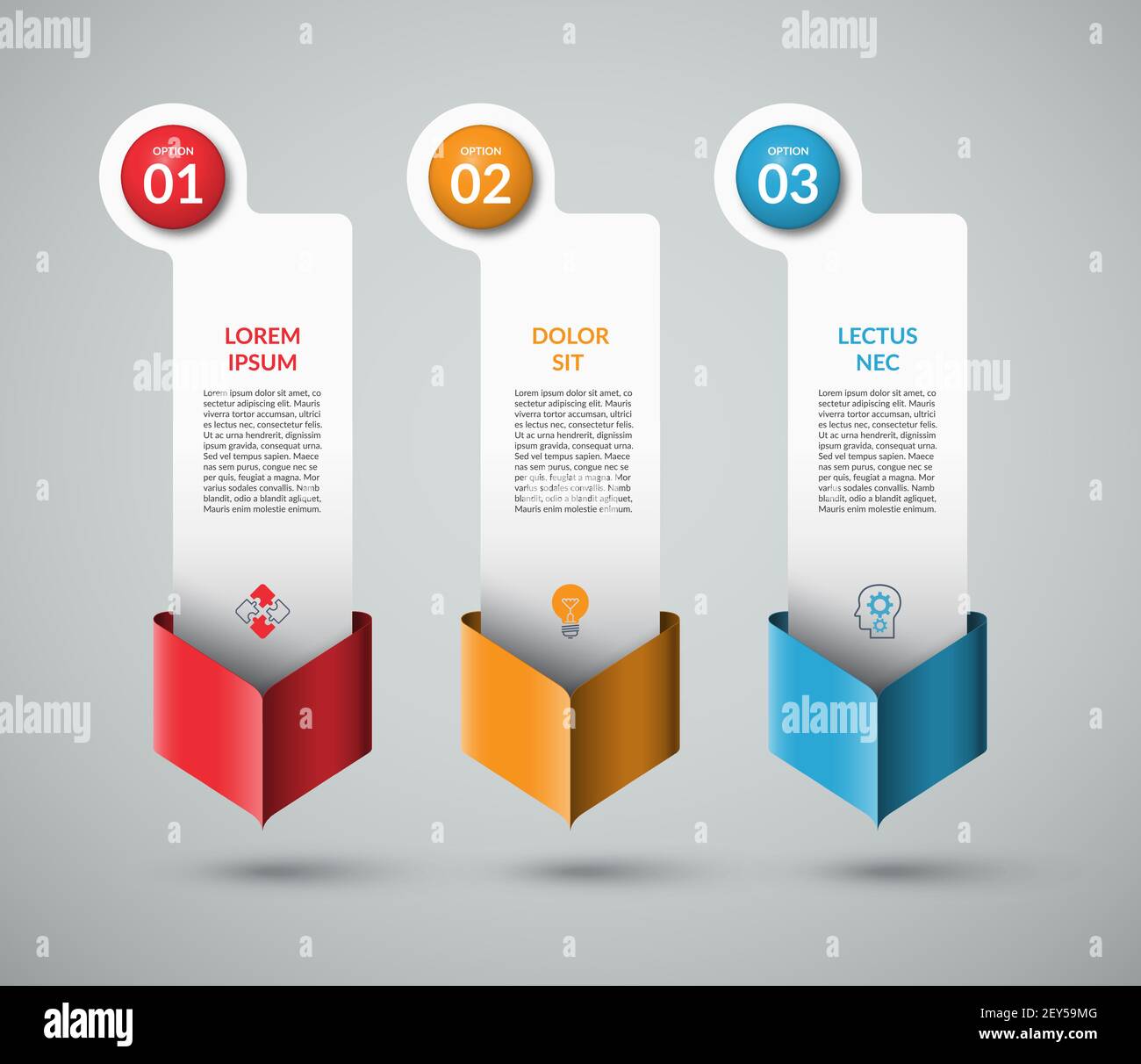 Infographic template with 3 arrows pointing down. Can be used for ...