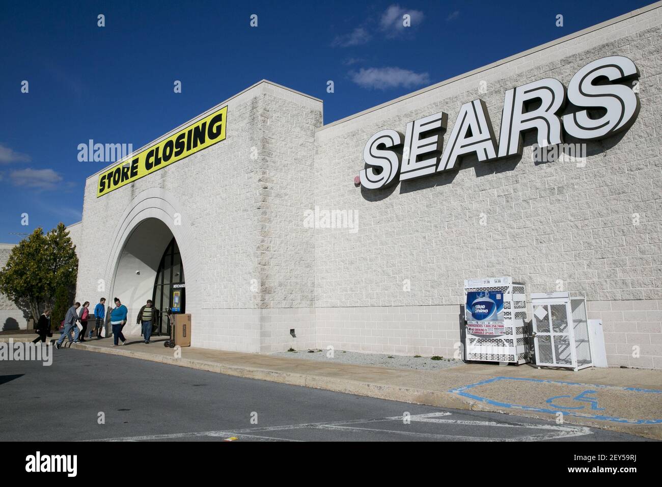A Sears retail store with a "Store Closing Sale" banner in Chambersburg ...