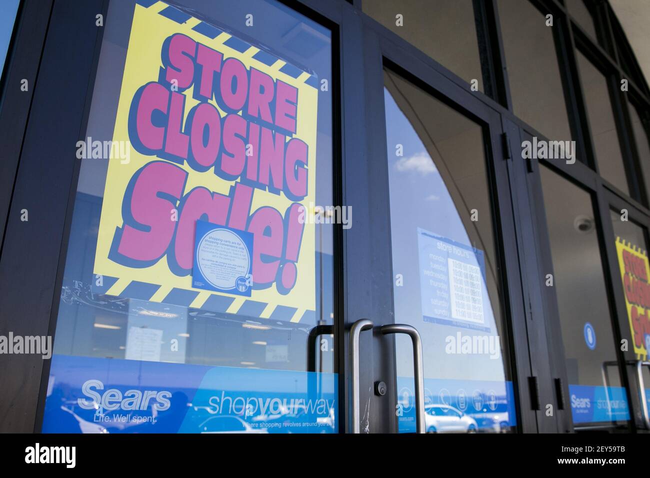A Sears retail store with a "Store Closing Sale" banner in Chambersburg ...