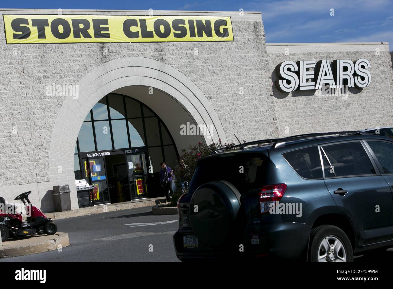 A Sears retail store with a "Store Closing Sale" banner in Chambersburg ...