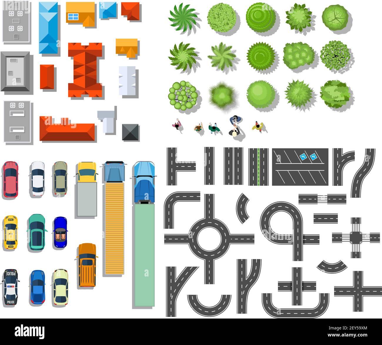Aerial forest road map Cut Out Stock Images & Pictures - Alamy