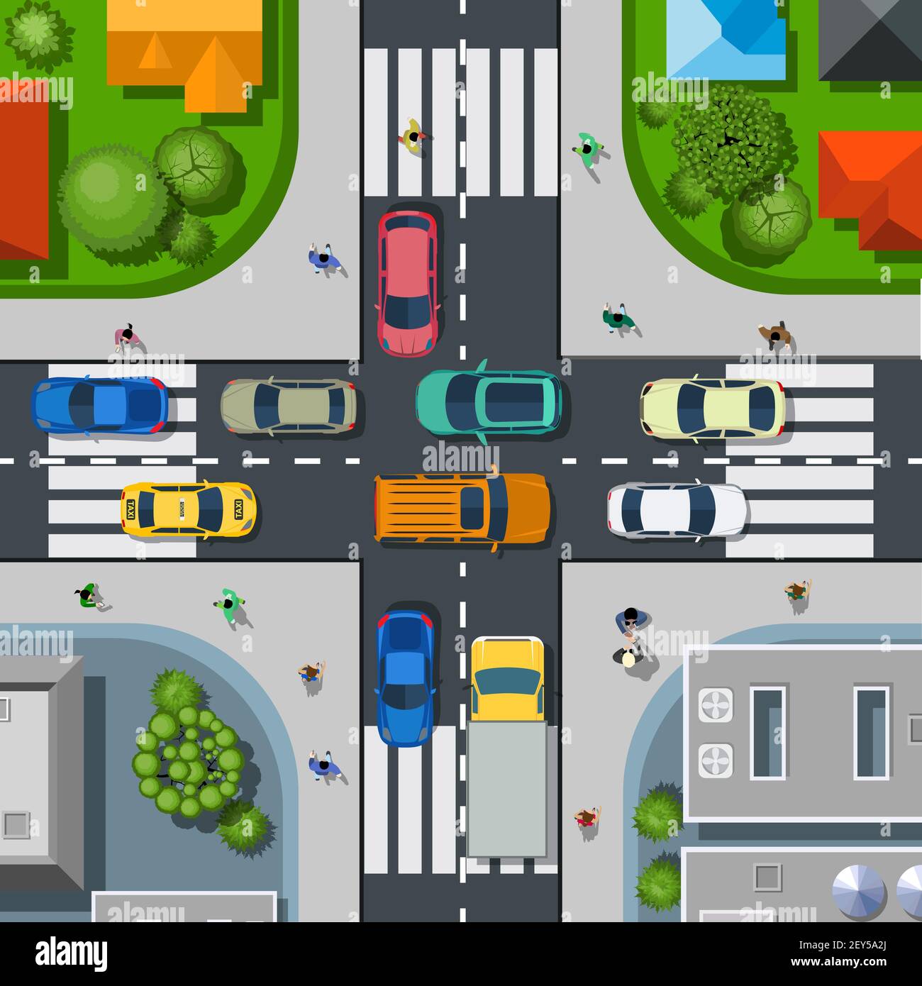 Pedestrian crossing top view Stock Vector Images - Alamy