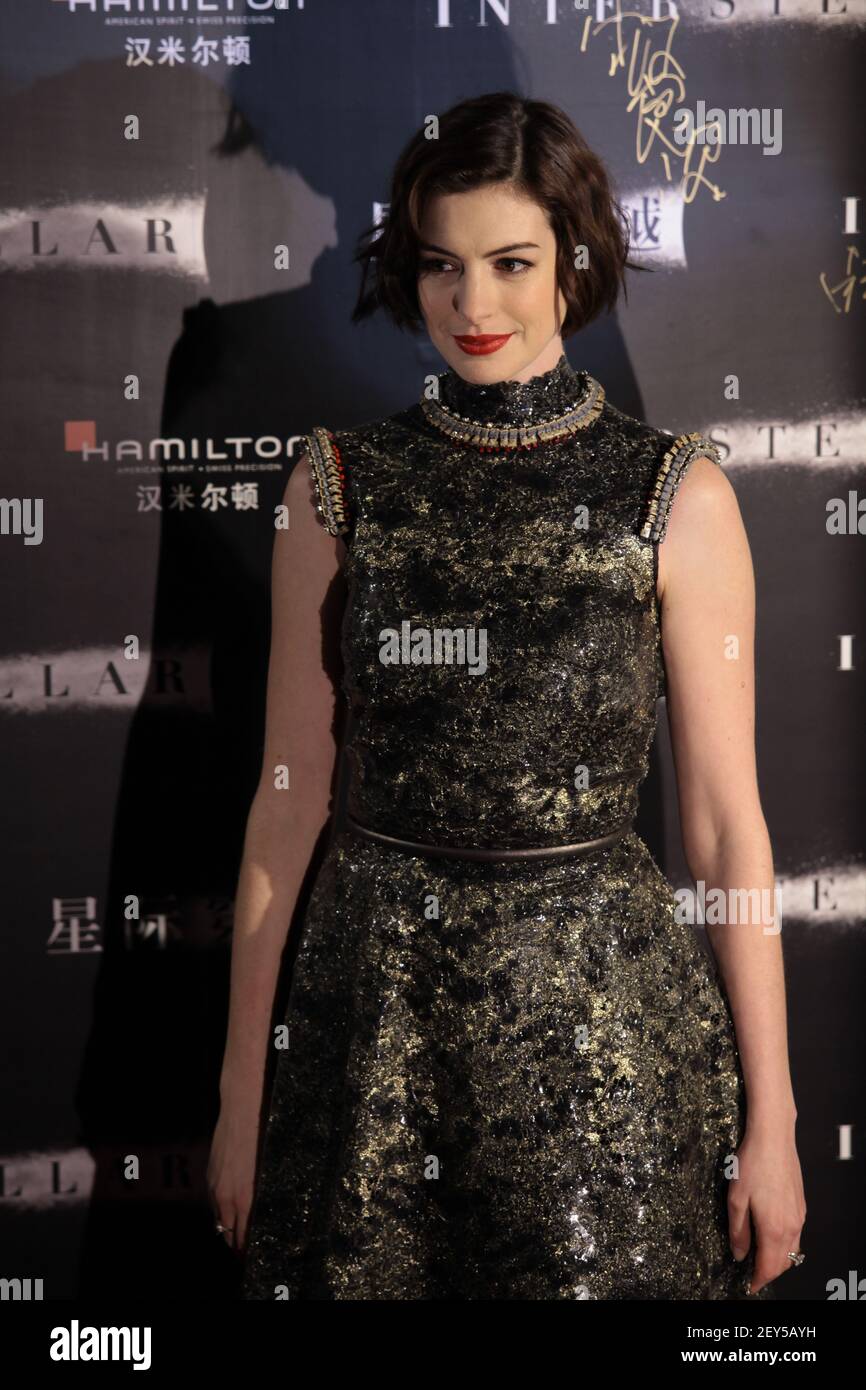 Anne Hathaway attends the Asia premiere of her new movie "Interstellar ...