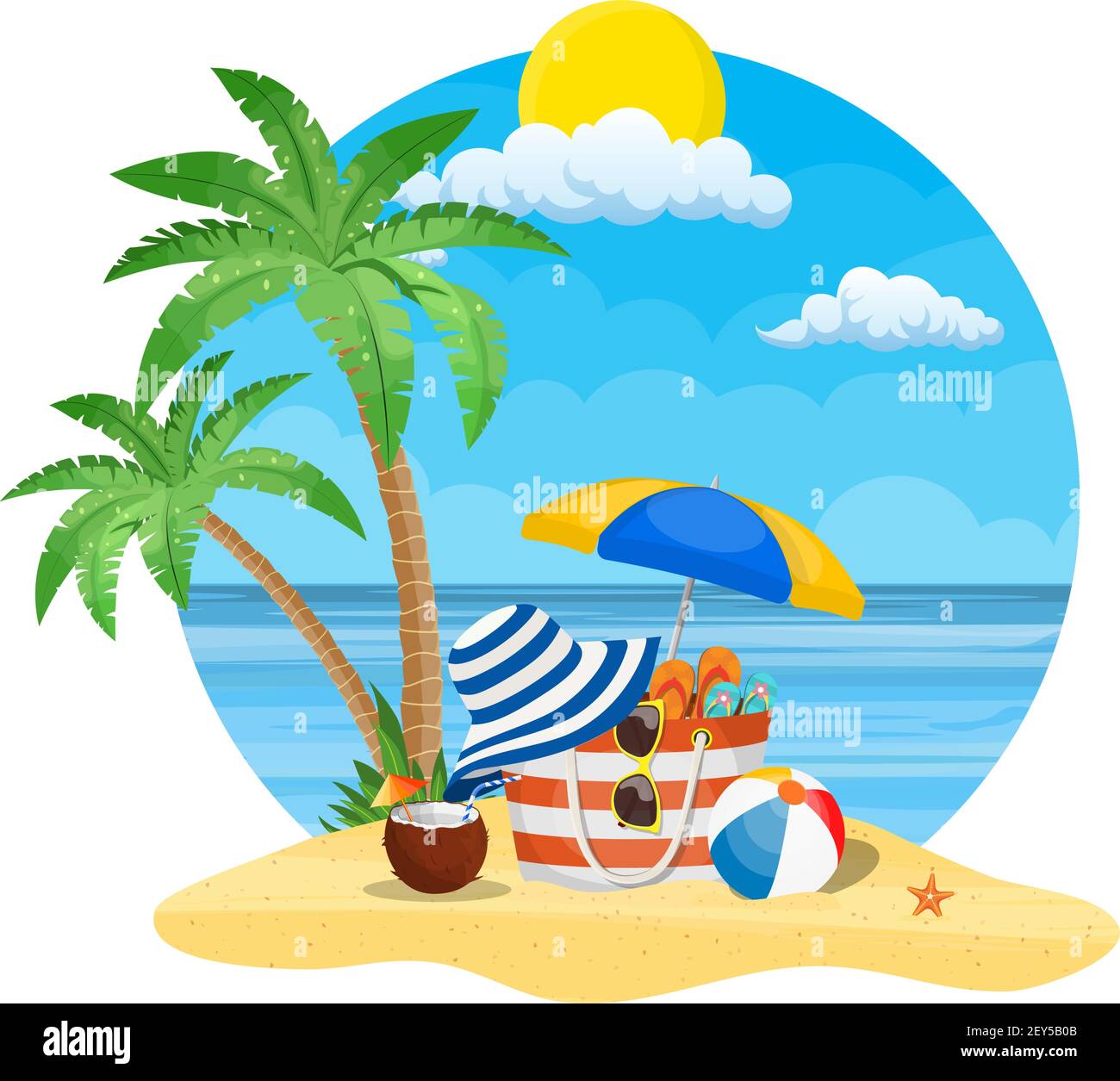 Beach sand travel seascape Cut Out Stock Images & Pictures - Alamy