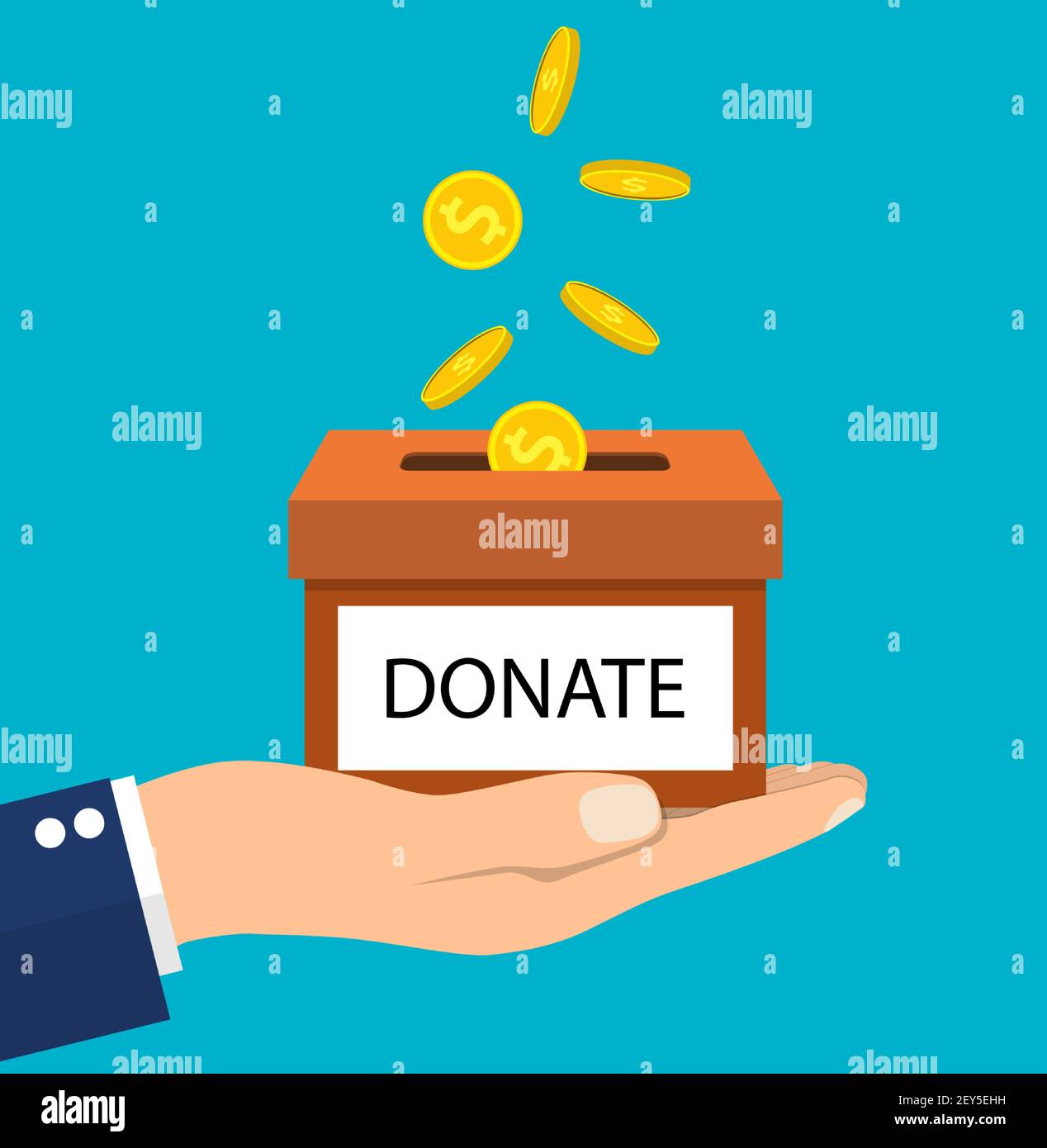 Donate carton box icon Stock Vector Images - Alamy