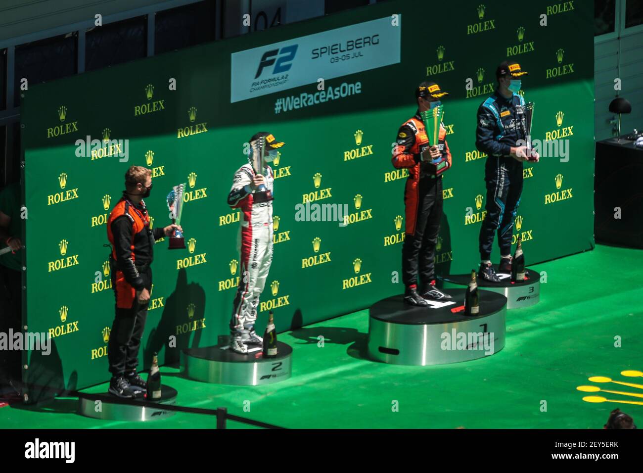 Podium, Delétraz Louis (swi), Charouz Racing System, Dallara F2 2018 ...