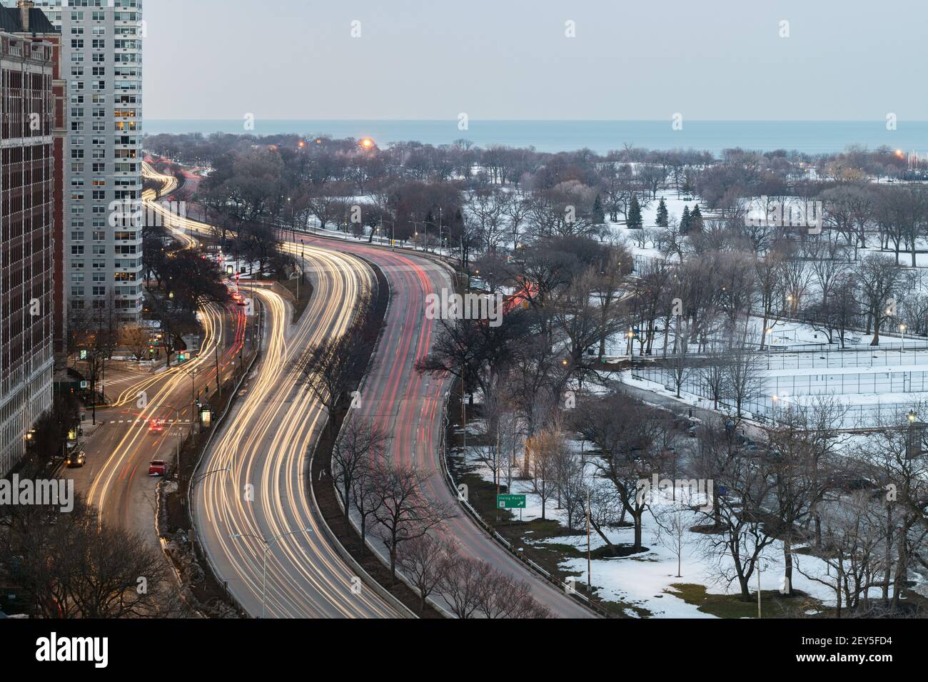 Aerial view of Lake Shore Drive Stock Photo - Alamy