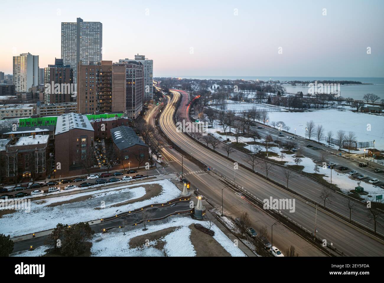 Aerial view of Lake Shore Drive Stock Photo - Alamy