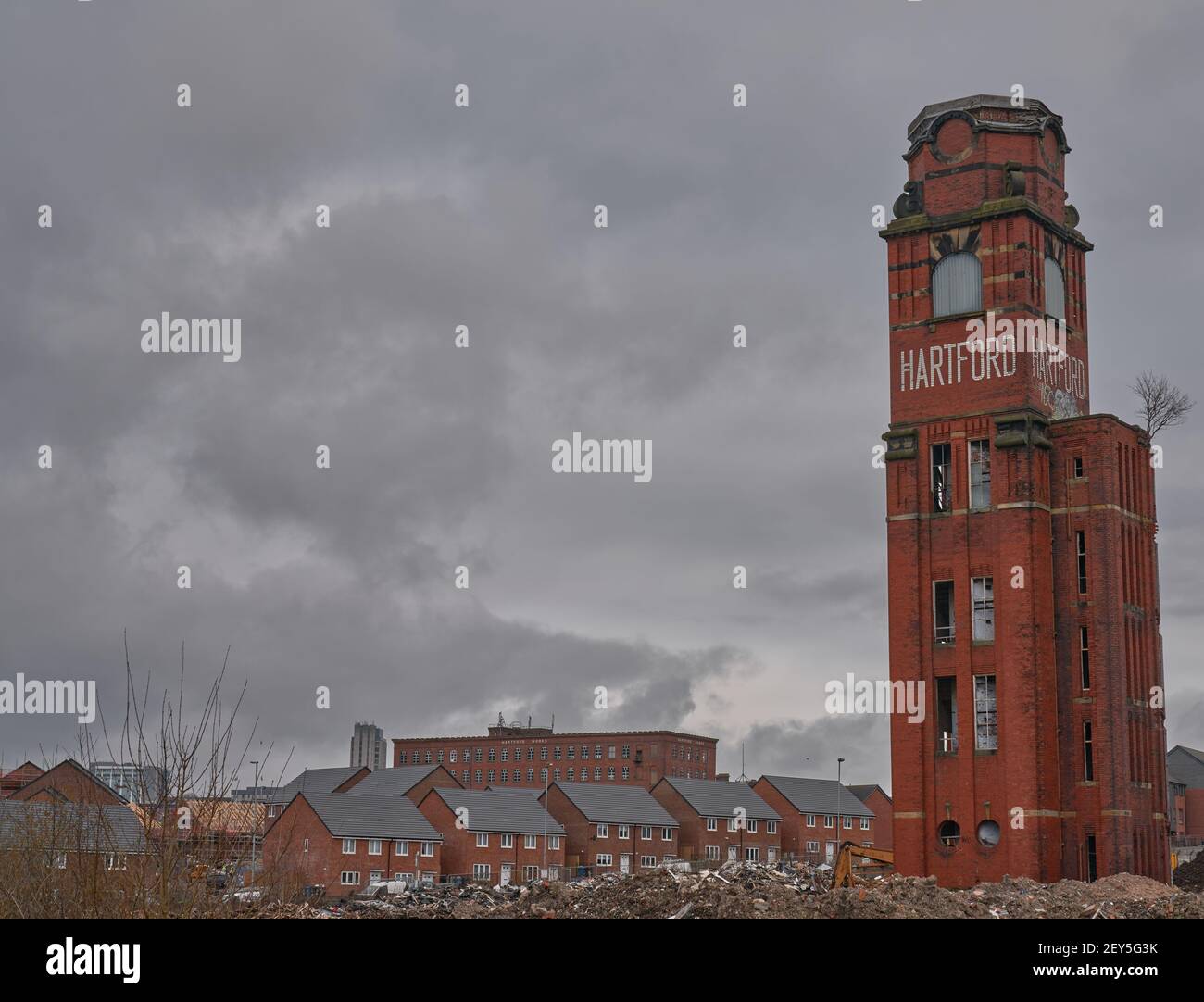 Hartford Mill in Chadderton, Oldham being demolished Stock Photo - Alamy