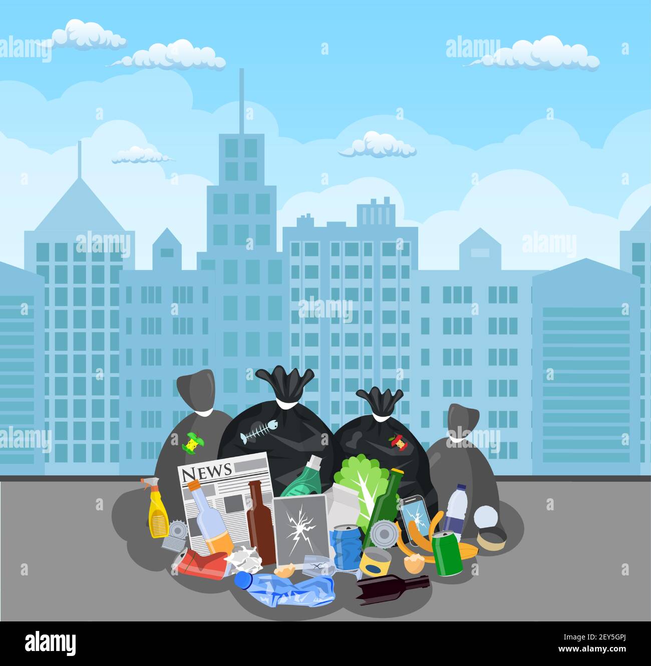 Scrap metal garbage dump Stock Vector Images - Alamy