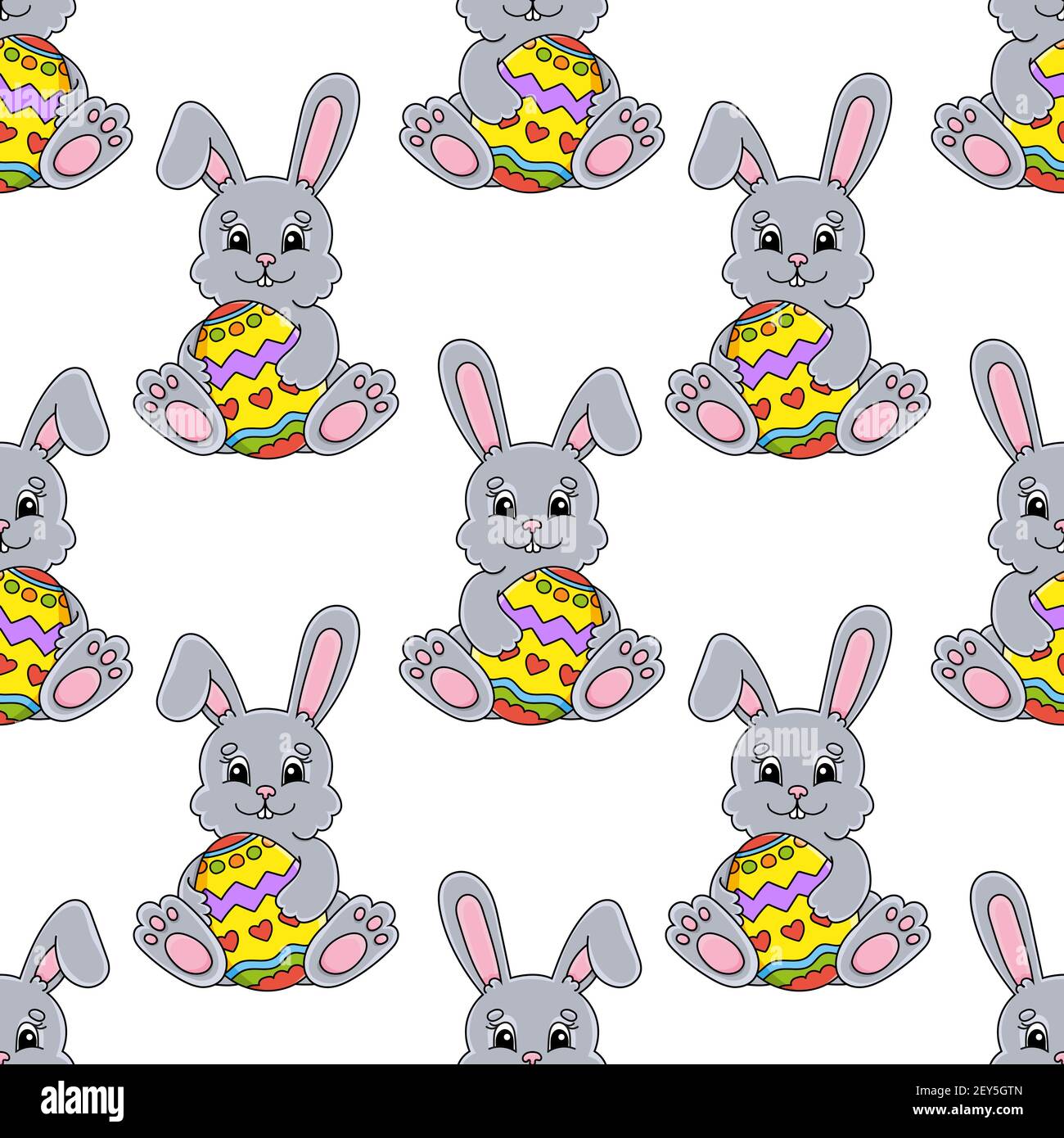 Colored seamless pattern. Cartoon style. Hand drawn. Vector ...