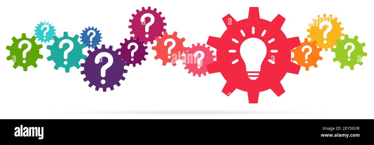 eps vector illustration of colored gears symbolizing cooperation or ...