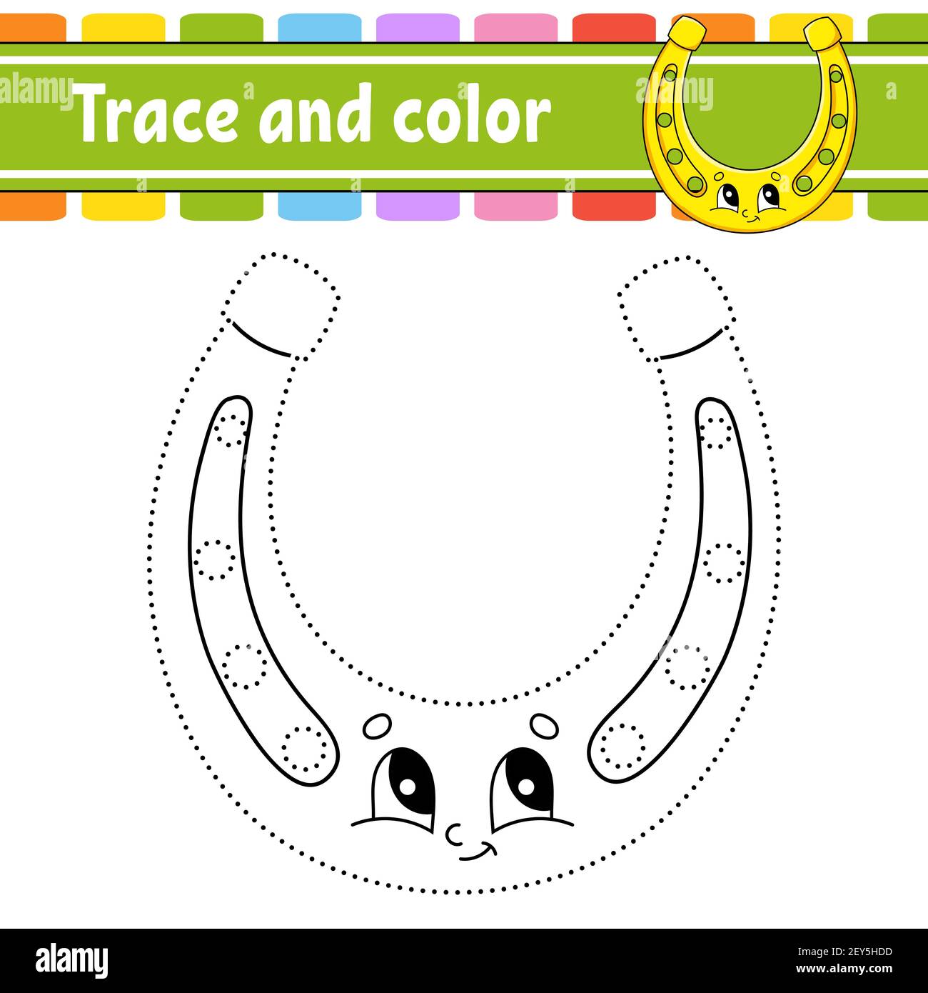 Trace and color. Coloring page for kids. St. Patrick's day. Handwriting ...