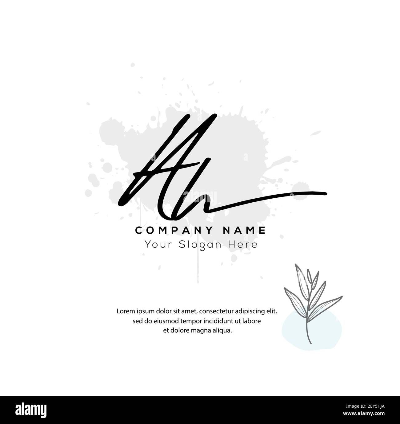 A H AH Initial letter handwriting and signature logo. Beauty vector ...