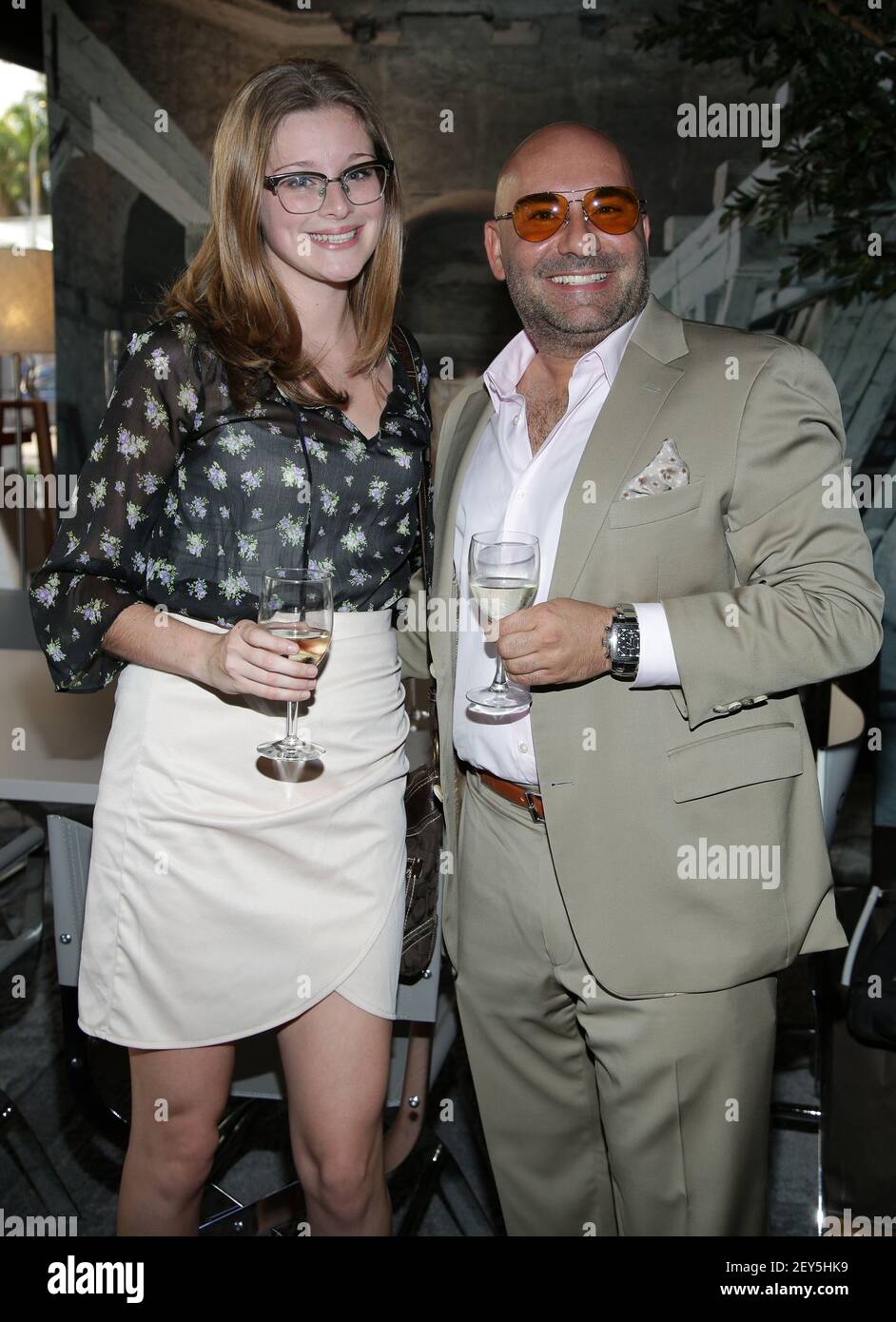 Perla Fernadez and Prince Percia attend the grand opening of Casagio ...