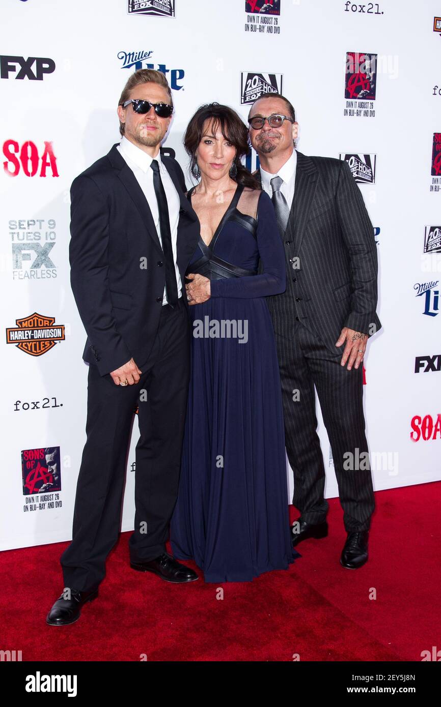 Charlie Hunnam, Katey Sagal and Kurt Sutter attends the Final Season Premiere Screening of "Sons ...