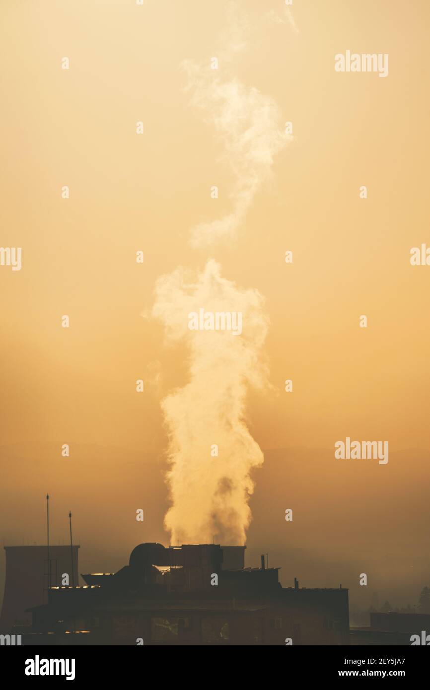 Powerplant Smoke Stack Pollution Bulgaria Stock Photo - Alamy