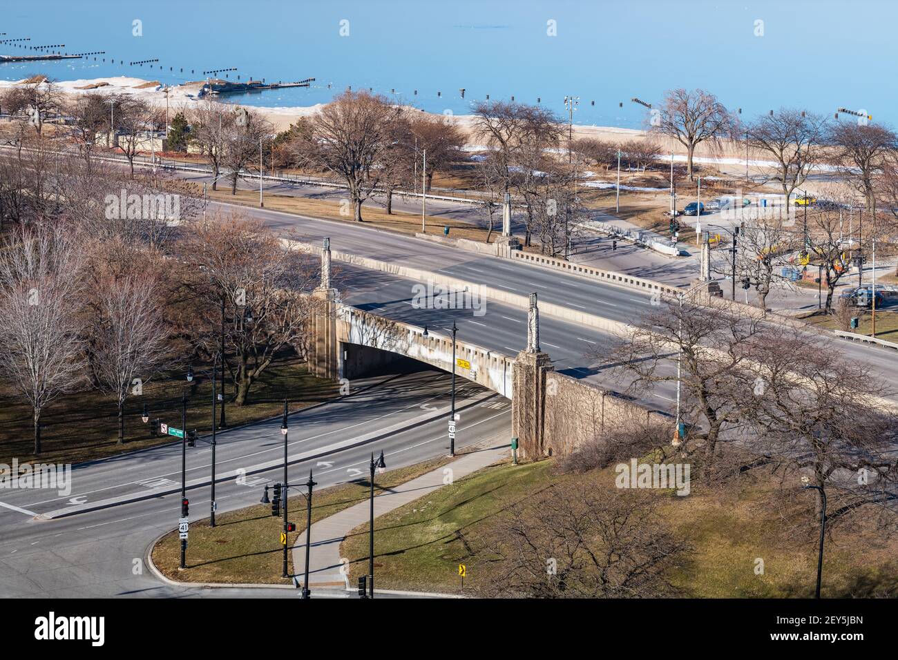 Aerial view of Lake Shore Drive Stock Photo - Alamy