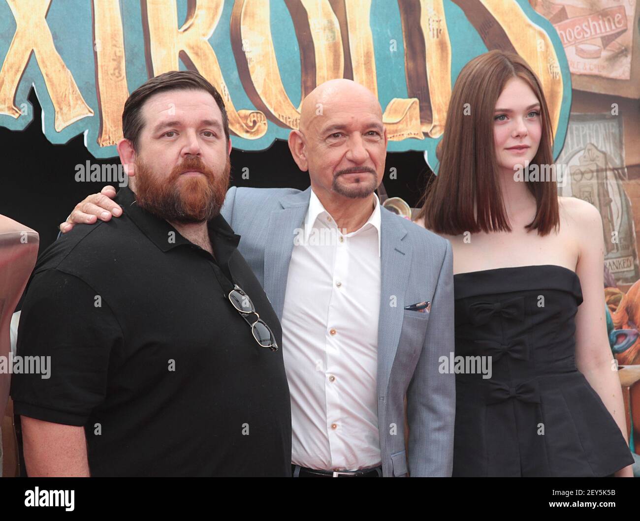 Nick Frost, Sir Ben Kingsley, Elle Fanning attends The Los Angeles ...
