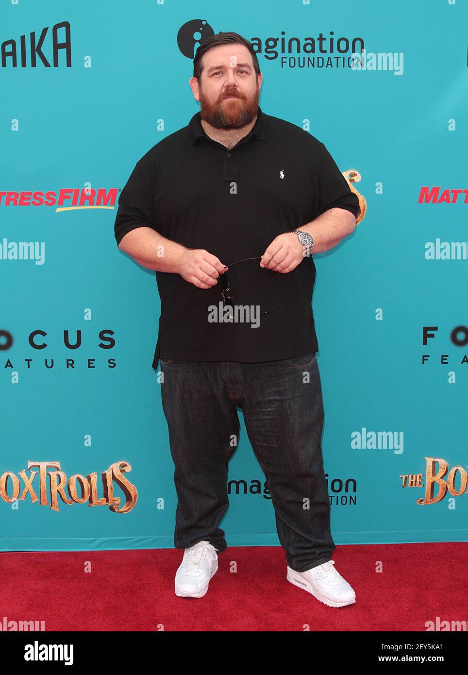 Nick Frost attends The Los Angeles Premiere of "The Box Trolls" held at ...