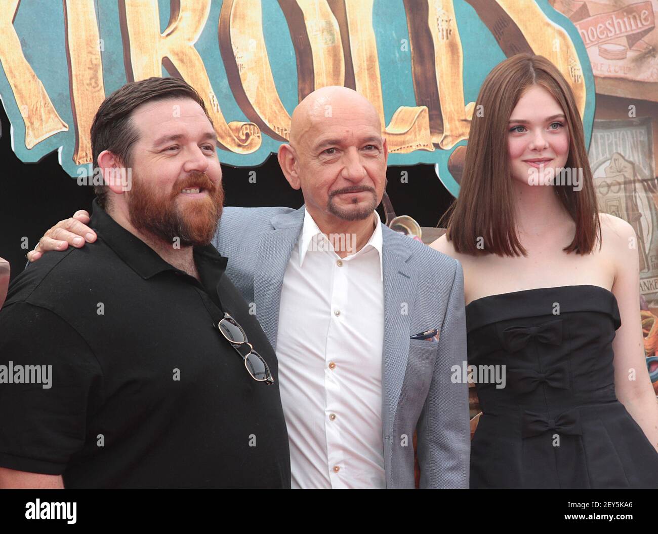 Nick Frost, Sir Ben Kingsley, Elle Fanning attends The Los Angeles ...
