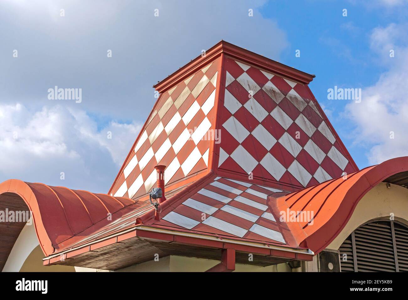 Checkered Roof Tiles at Farmers Market Building in Belgrade Stock Photo ...