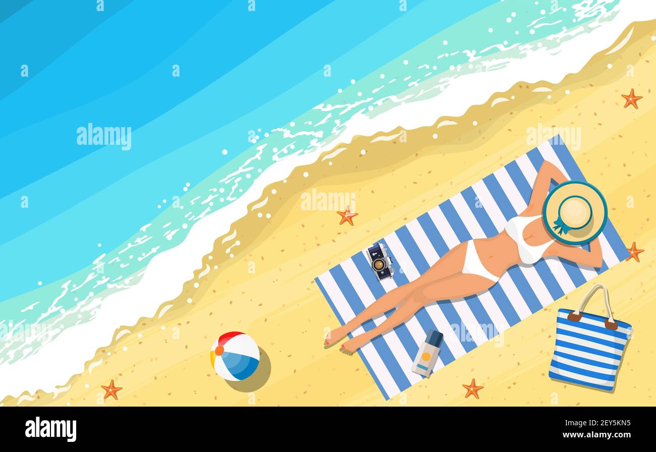 Woman beach ball on Stock Vector Images - Alamy