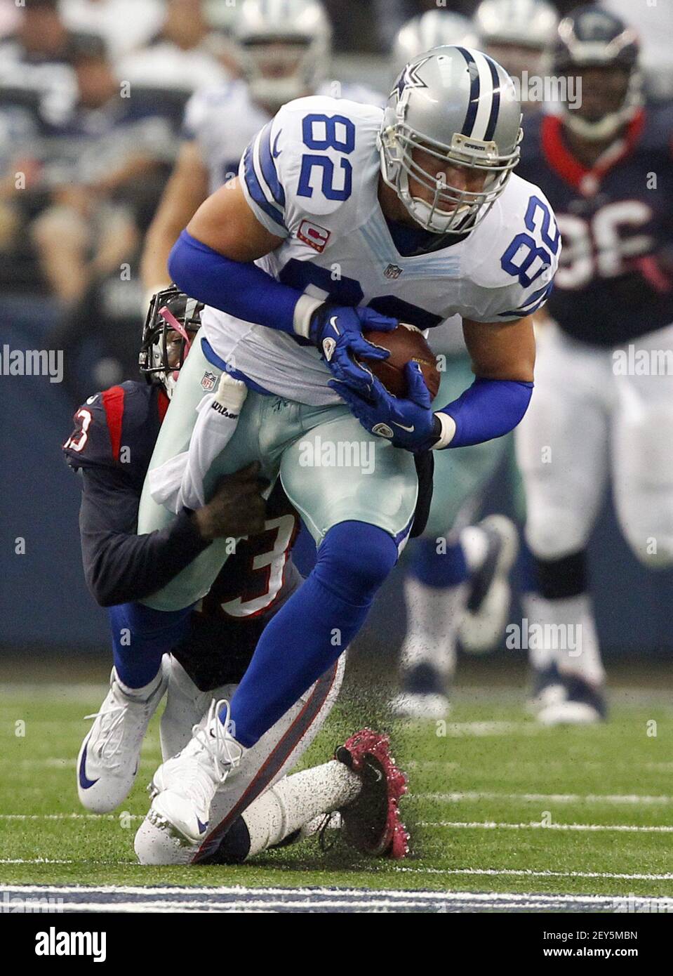 Houston Texans defensive back Elbert Mack (43) tackles Dallas Cowboys ...