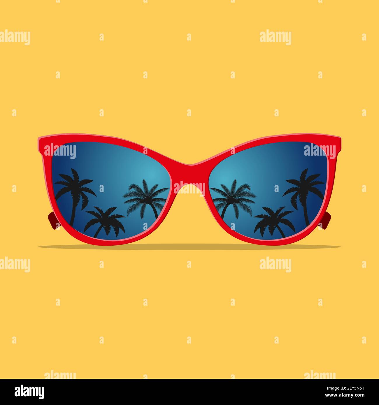Modern sunglasses with palms reflection Stock Vector Image & Art - Alamy
