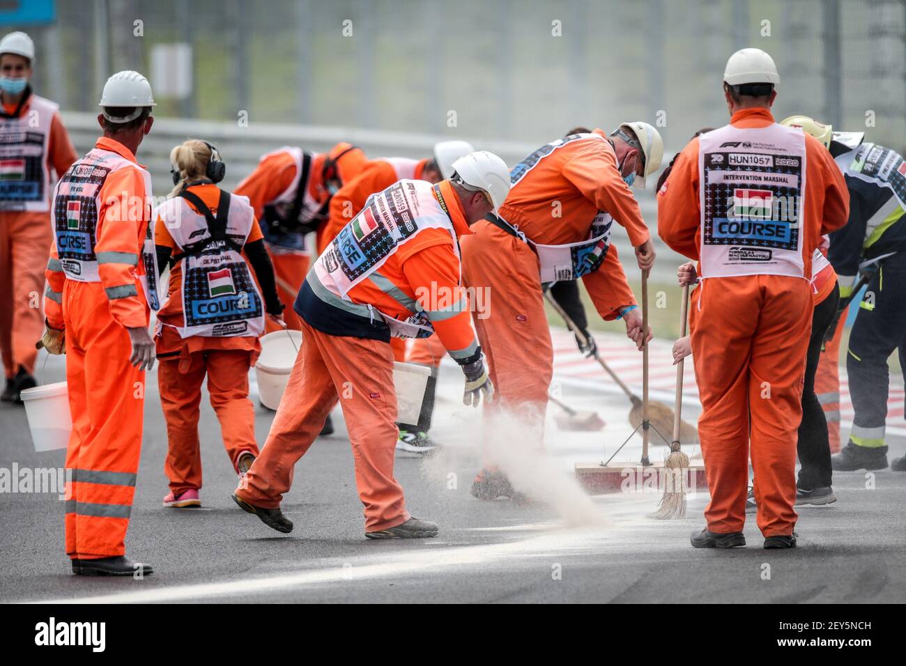 Oil on track, marshall, commissaire de piste during the 3rd round of ...