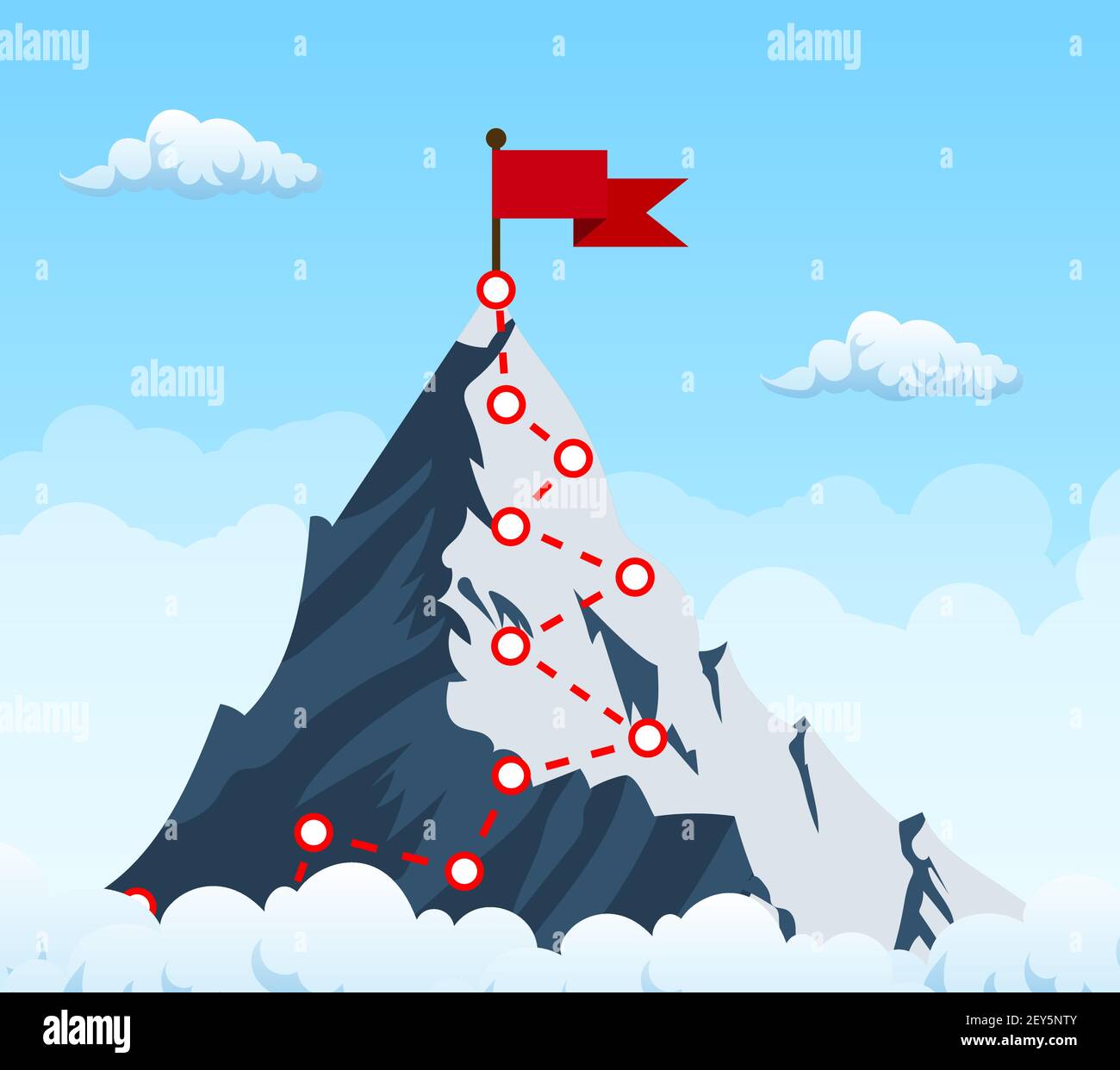 Mountain climbing route to peak Stock Vector Image & Art - Alamy