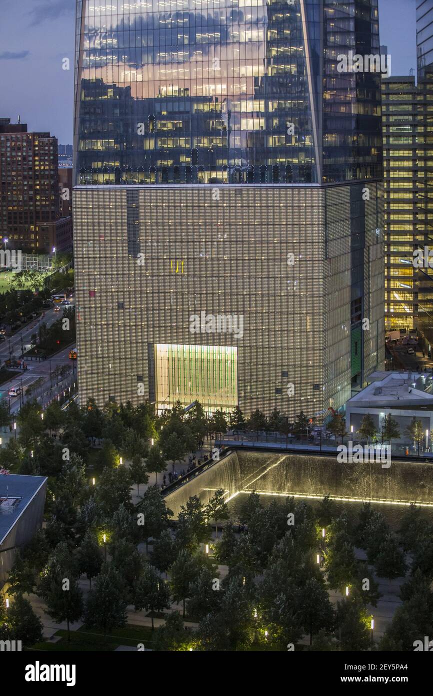 The base of One World Trade Center and the September 11 Memorial on ...