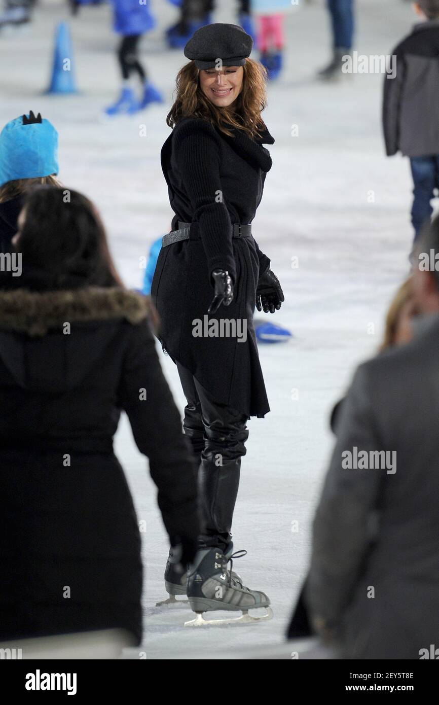 Actress Brooke Shields goes ice-skating after attending the Penguins of ...