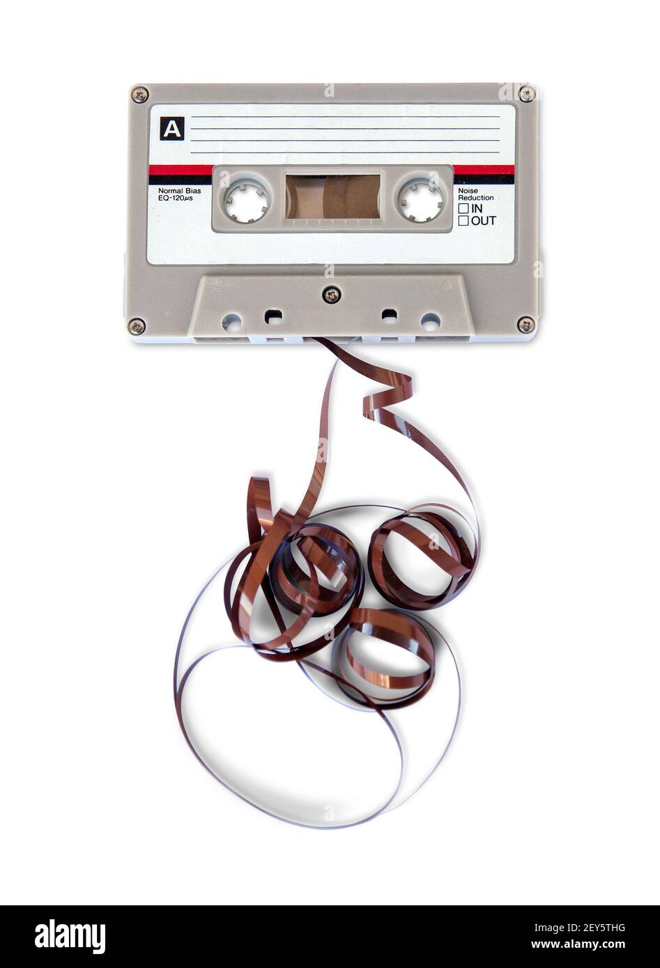 Tangled tape isolated on white background Stock Photo - Alamy