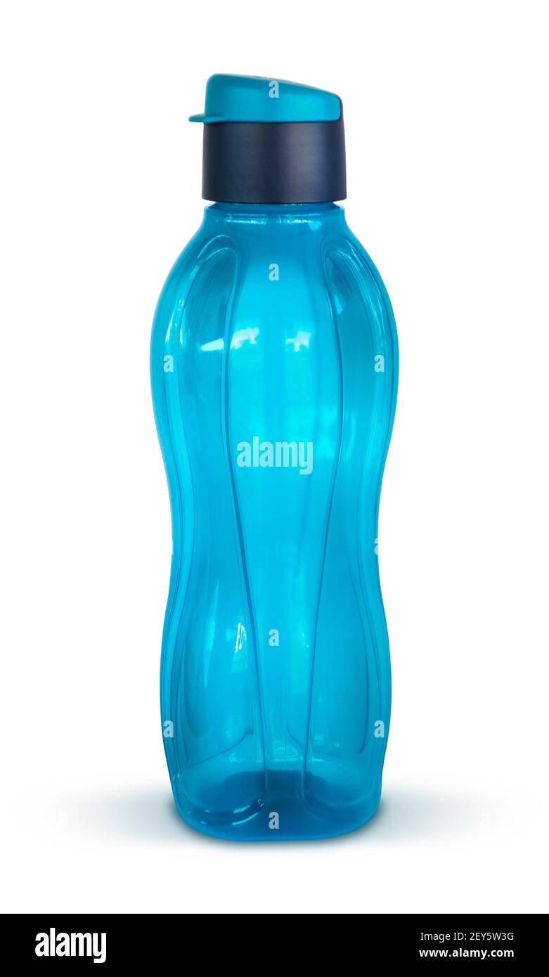Blue Reusable water drink bottle isolated on white background Stock ...
