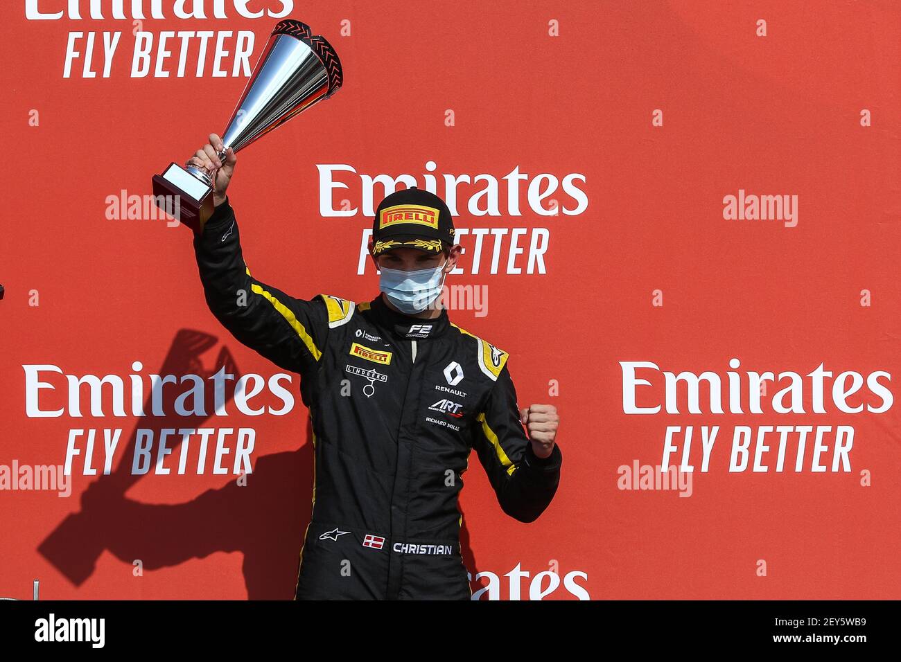 Podium, Lundgaard Christian (dnk), ART Grand Prix, Dallara F2 2018 ...