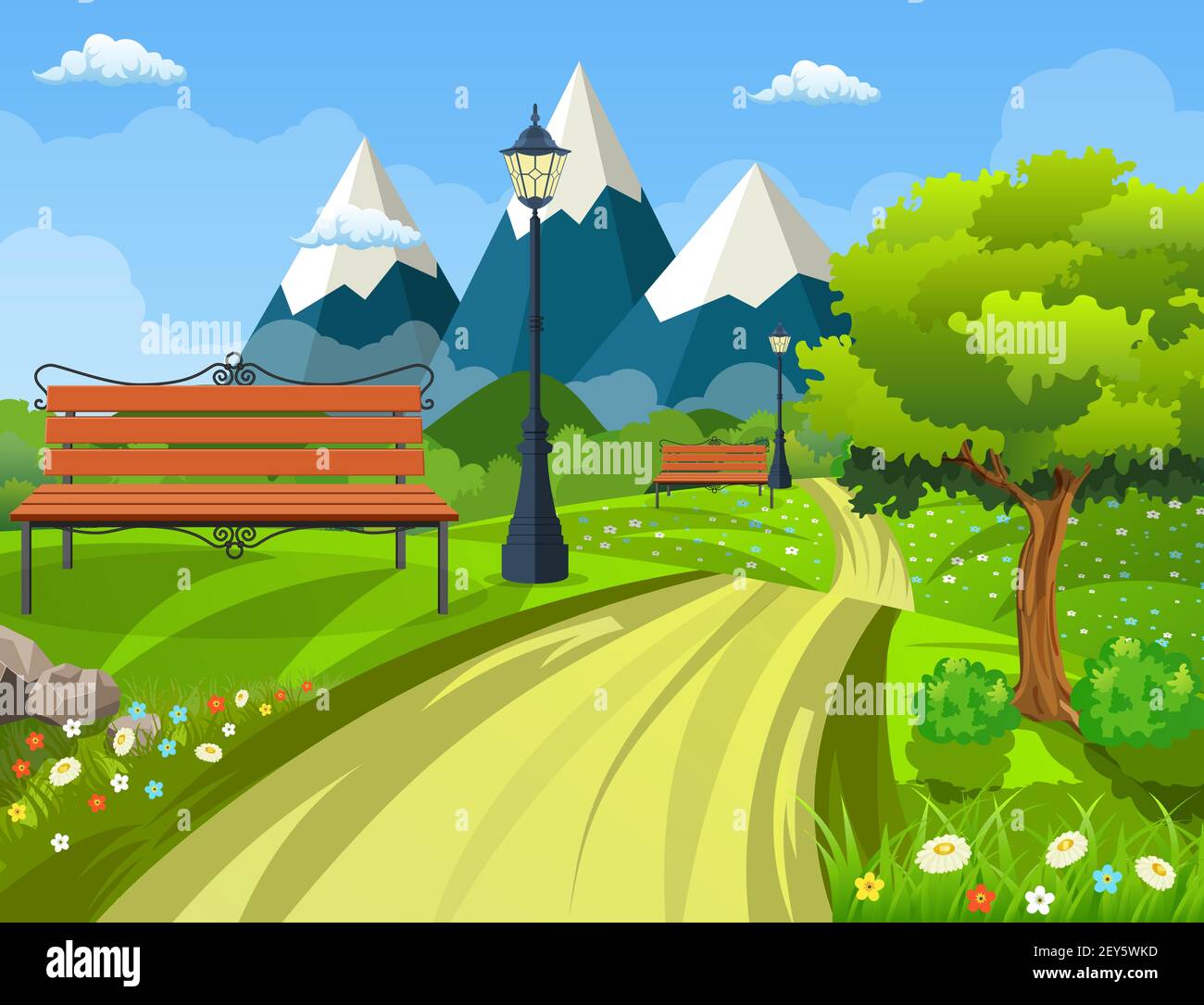 Pathway snow Stock Vector Images - Alamy