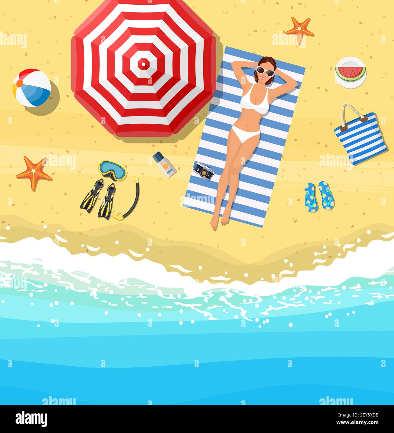 Woman beach ball on Stock Vector Images - Alamy