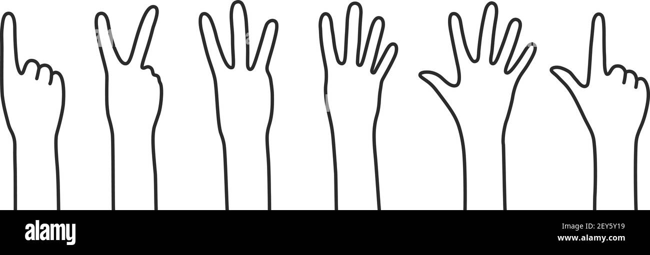 black thin line counting hands Stock Vector Image & Art - Alamy