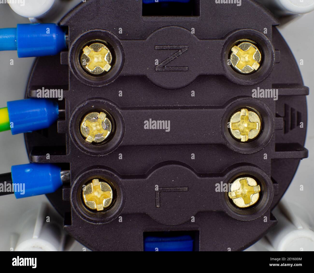 A macro photo of connecting electric wires to a socket Stock Photo - Alamy