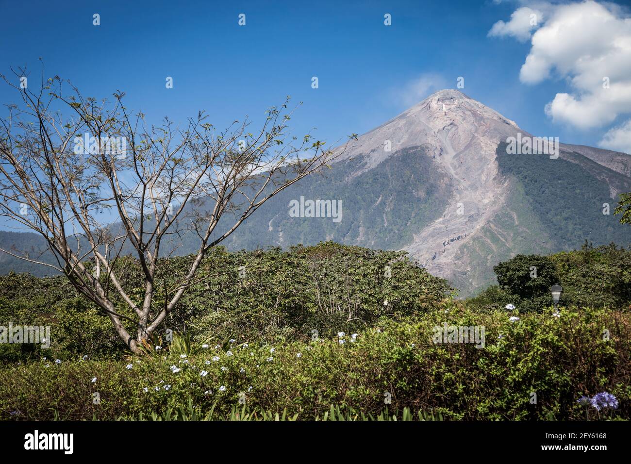 Lahar created by the June 2018 eruption of the Fuego (Fire) volcano in ...