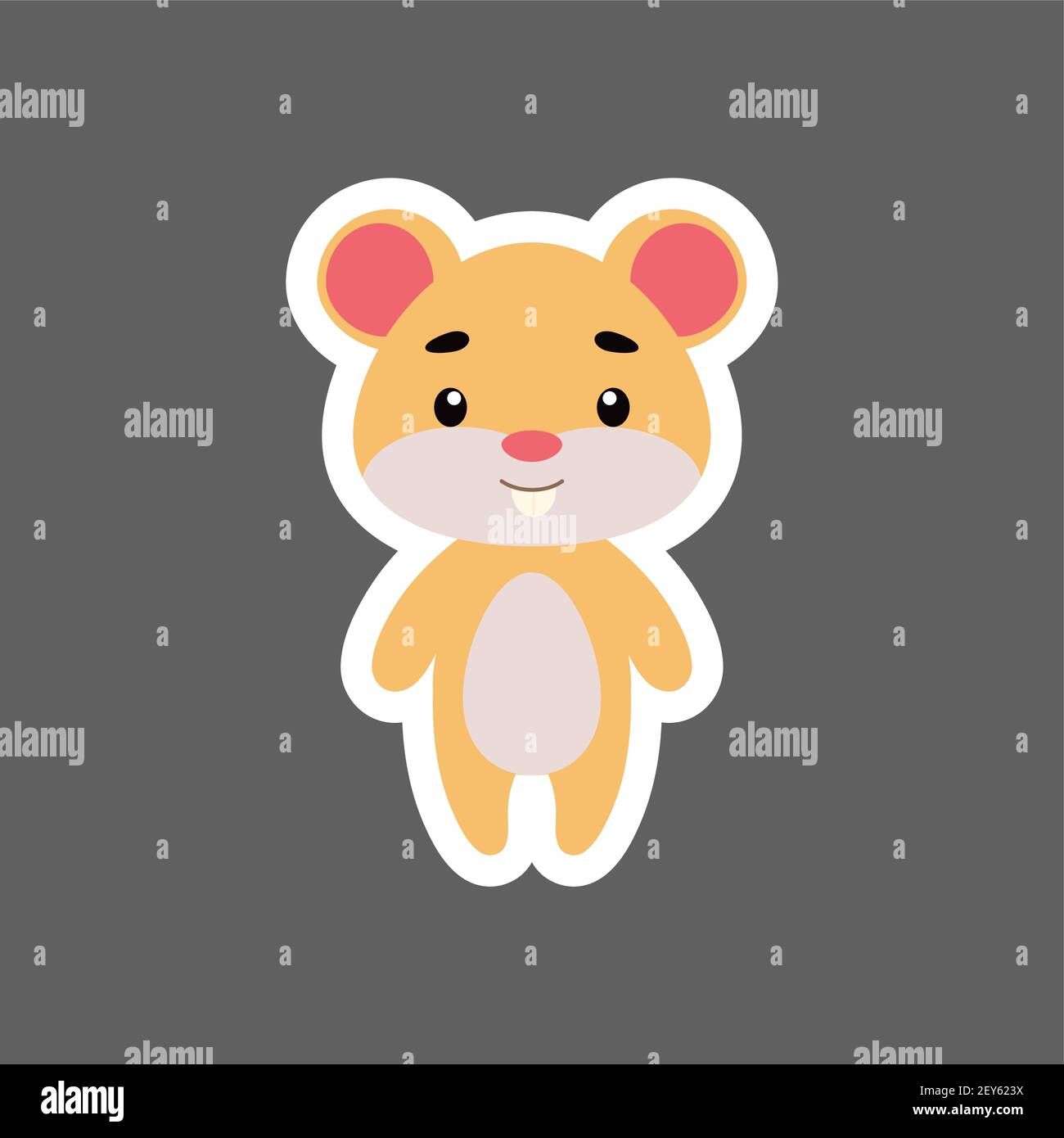 Cute little baby hamster sticker. Cartoon animal character for kids ...